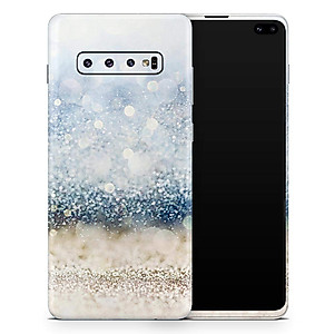 DesignSkinz Unfocused Blue and Gold Sparkles Protective Vinyl Decal Wrap Skin Cover Compatible with The Samsung Galaxy S20 (Screen Trim & Back Glass Skin)