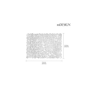 mDesign Adjustable Kitchen Sink Dish Drying Mat/Grid - Soft Plastic Sink Protector - Cushions Sinks, Stemware, Glasses, Dishes - Quick Draining Bubble Design - Large, 15.5" Long, 2 Pack - Clear