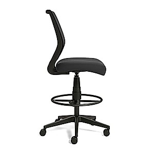 Union & Scale Un59386 Essentials Mesh Back Fabric Drafting Stool, Black