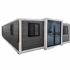 40FT Expandable Mobile House, 3 Bedrooms, Fully Equipped Kitchen with Cabinets, Bathroom with Toilet and Shower. Customizable Prefabricated Portable Home for Adults.