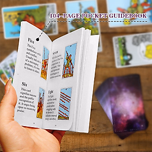 DEBIDSTL Tarot Cards for Beginners,78 Classic Tarot Cards Deck with Guidebook and Velvet Storage Bag,Durable Tarot Cards,Fortune Telling Games (Purple)