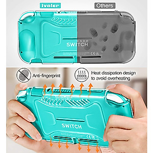 [2+1Pack]iVoler Tempered Glass Screen Protector for Nintendo Switch Lite(2Pack)with Case Carrying Protective TPU Case for Nintendo Switch Lite, Grip Cover with Shock-Absorption Anti-Scratch, HD Clear