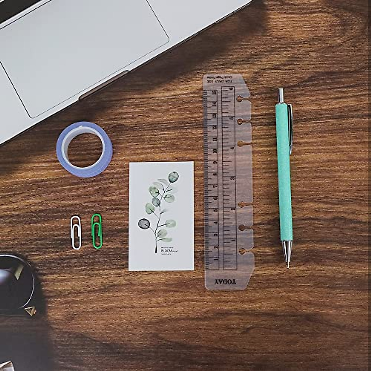 10 Pack Clear Ruler Bookmark Plastic Binder Divider A6 Straight Ruler Page Markers Today Planner Page Finders for A6 6 Ring Notebook Binder Refillable Journal