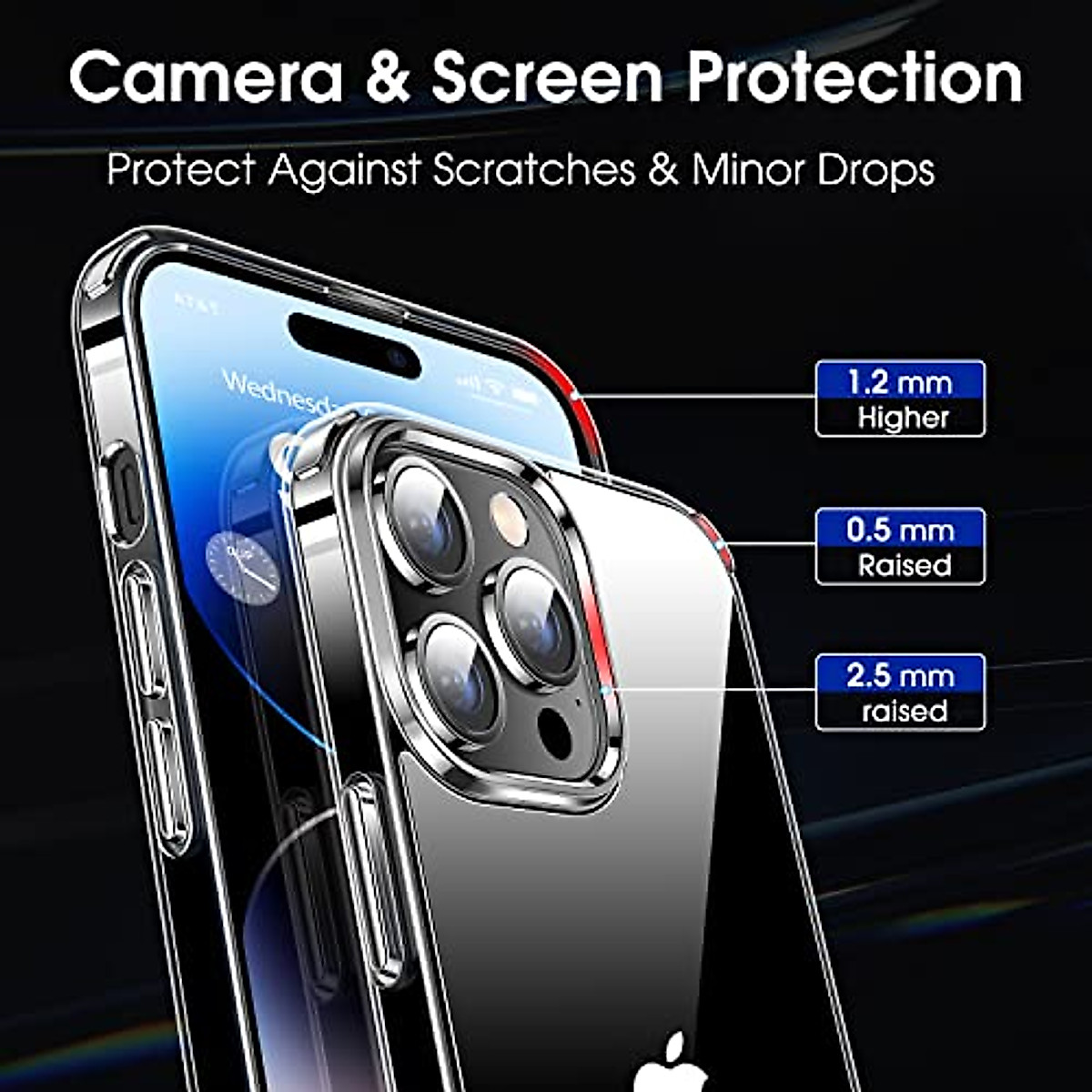 CASEKOO Upgraded Crystal Clear iPhone 14 Pro Max Case, [Never Yellow] [Exceed Mil-Grade Protection] Transparent Cover for Women Men Slim 14 Pro Max Phone Case 6.7 in, Clear