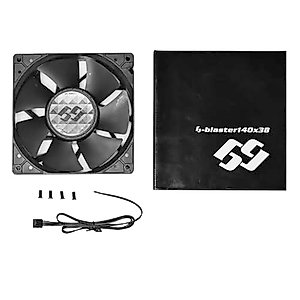 Bgears b-Blaster 140x38 (PWM Version) Extreme Cooling Gaming PC & Mining Machine Fan, Hi-Speed 5200RPM w/Airflow of 308 CFM, 2 Ball Bearing Designed for Extended Life & high Performance, 4 Wire Black