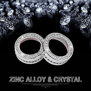 1797 for Chevy Chevrolet Equinox Accessories 2018-2022 Bling AC Knobs Caps Ring Air Conditioner Radio Volume Covers Stickers Decals Silver Crystal Pack of 2