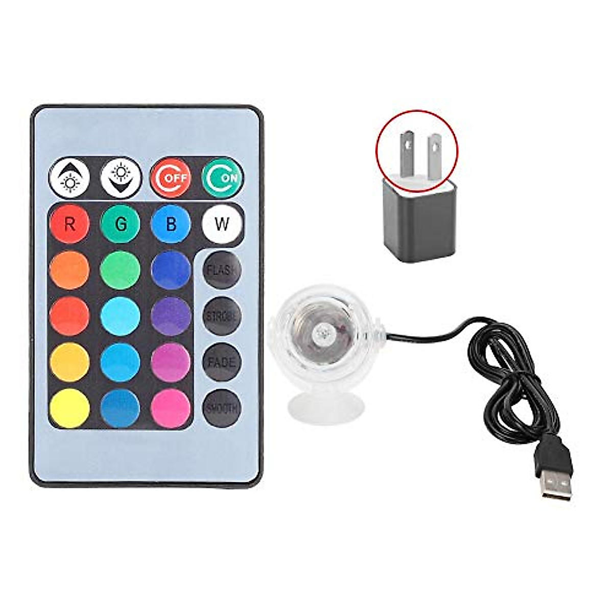 Zerodis LED Fish Tanks Spot Light, Colourful Gradient Waterproof LED Spotlight for Aquarium Fish Tank Decorations(16 Colours Adjustable US Plug)