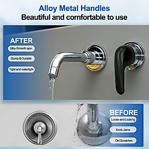 Single Metal Lever Handle Replacement for Delta H79 Faucet Handle Compatible with Delta Tub & Shower Handle for Delta 1300/1400 Series Tub Faucet, Shower with Screw & Wrench (Black)