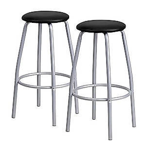 Flash Furniture Daria Bar Height Table Set with Padded Stools Black