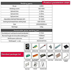 ALSUP 738AL Cordless Spot Welder for 18650 14500 Lithium Battery Pack Building, Removable Telescopic Arm with 3.6 KW Pulse Magnet Battery Spot Welder