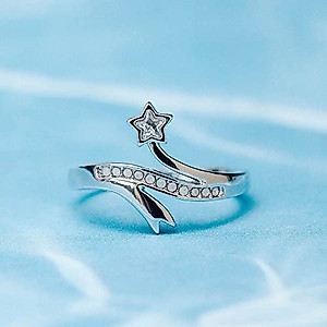 Pura Vida Silver Disney Cinderella Dreamy Opal Star Ring - Brass Base, Rhodium Plating - Size 6