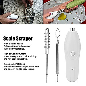Multifunctional Scale Scraper Seafood Descaler Replaceable Blade Electric Fruit Digging Vegetable Corer for Home Seafood Tools or Seafood Knives