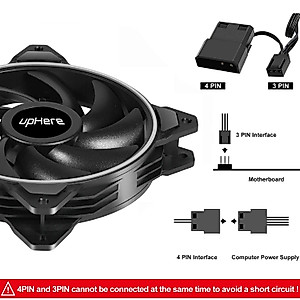 upHere Long Life 120mmQuiet Edition Red LED Case Fan for PC Cases, CPU Coolers, and Radiators 3-Pack,EN12RD3