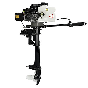 Outboard Motor 4 Stroke 4 Hp, Inflatable Fishing Boat Engine With Air Cooling System, Heavy Duty Boat Engine Outboard Motor With CDI Ignition System (4 Stroke 4 HP Motor)