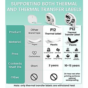 Phomemo P12 PRO Label Maker, Label Maker Machine with Tape, Mini Thermal Label Printer for Labeling Home Office, Bluetooth Label Maker Handheld Labeler Rechargeable for Organization, for Phone & Pad