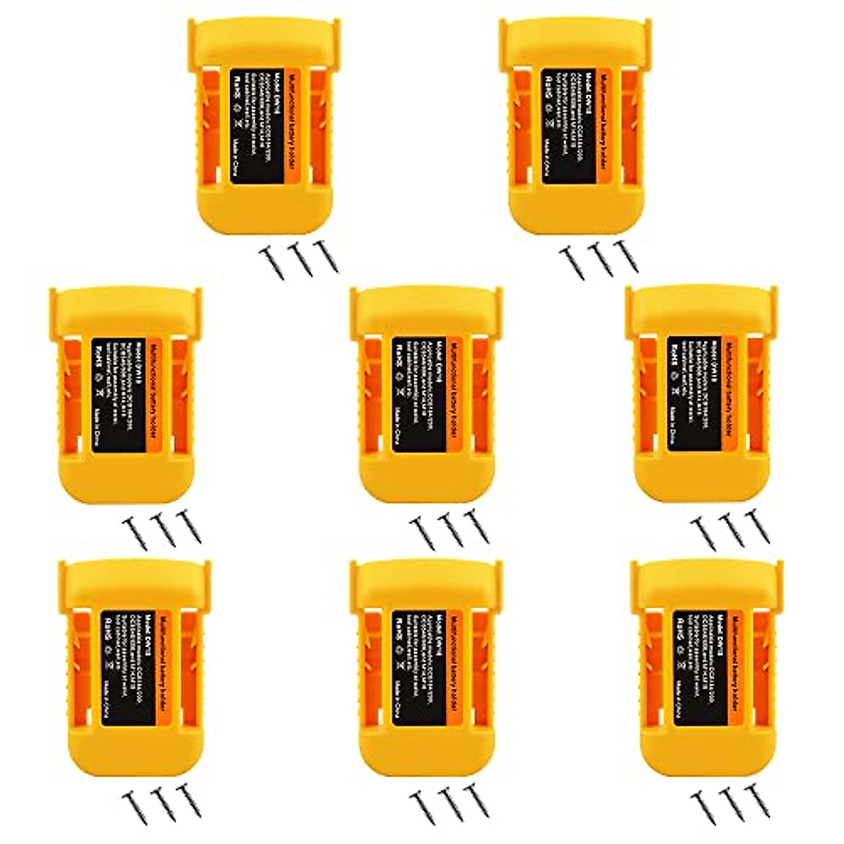 ZLWAWAOL 8 Pack Battery Holder for Dewalt 20V 60V Battery and Milwaukee M18 18V Battery Wall Mount Battery Storage Dock Holder Fit for Dewalt DCB200 DCB203 DCB206 Battery