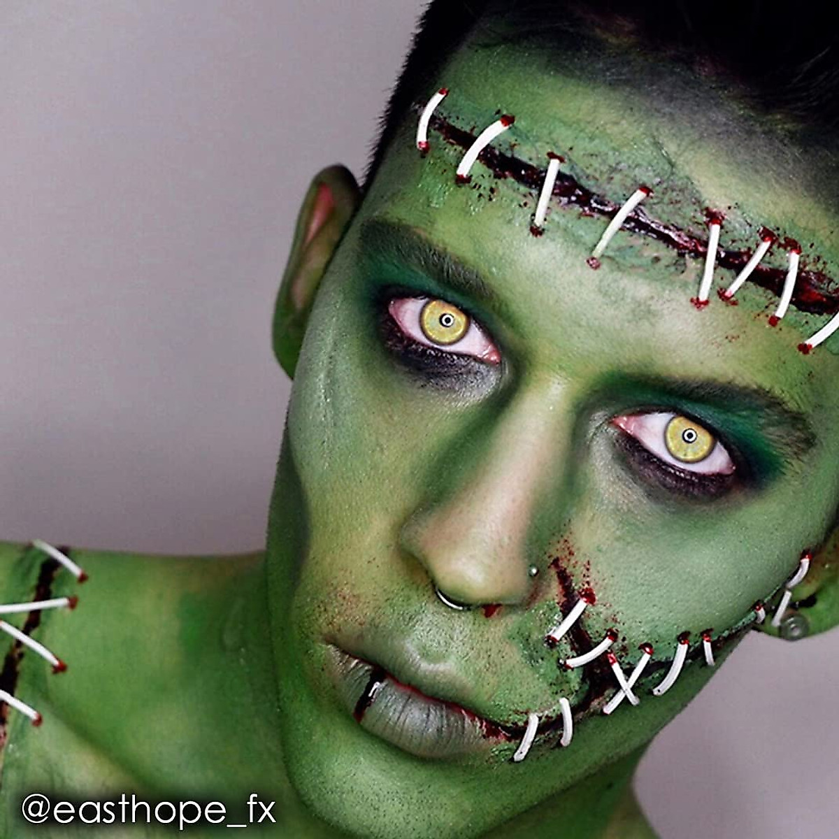 Mehron Makeup Fantasy FX Cream Makeup | Water Based | Halloween | Kelly Green Face Paint & Body Paint For Adults 1 fl oz (30ml) (KELLY GREEN)