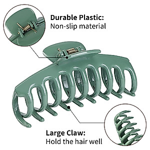 12 Pack Hair Claw Clips Large 4.3 Inch Hair Clips Stylish Barrettes in 12 Colors for Women