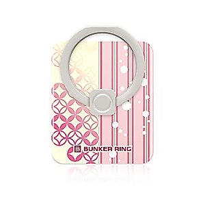 BUNKER RING Edge Japanese Style Design, Designed by Japanese Designer, Cell Phone Ring Grip Stand , 360°Rotation Metal Ring, Compatible with Most Smartphones (JP Pink), BKREG-JP
