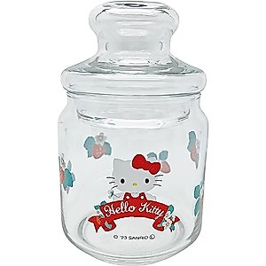 サンアート Sanrio SANRIO SAN4218-1 Hello Kitty Glass Canister Kitty Storage Container, Approx. 16.9 fl oz (500 ml), Miscellaneous Goods, Sanrio Goods, Gift, Present, Made in Japan