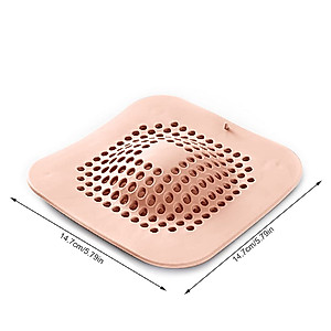 1 Pack Hair Catcher Durable 2 in 1 Sink Drain Cover Silicone Hair Stopper Shower Drain Covers Easy to Install and Clean Suit for Bathroom Bathtub and Kitchen 5.79 * 5.79 * 0.39, Pink