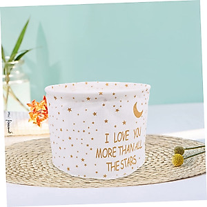 STOBOK 2pcs Cloth Fabric Basket Cotton Cosmetic Basket Cotton Storage Basket Folding Sundries Basket Offise Desktop Basket Plastic Containers Cosmetic Holder Basket Baby Laundry Tub Round