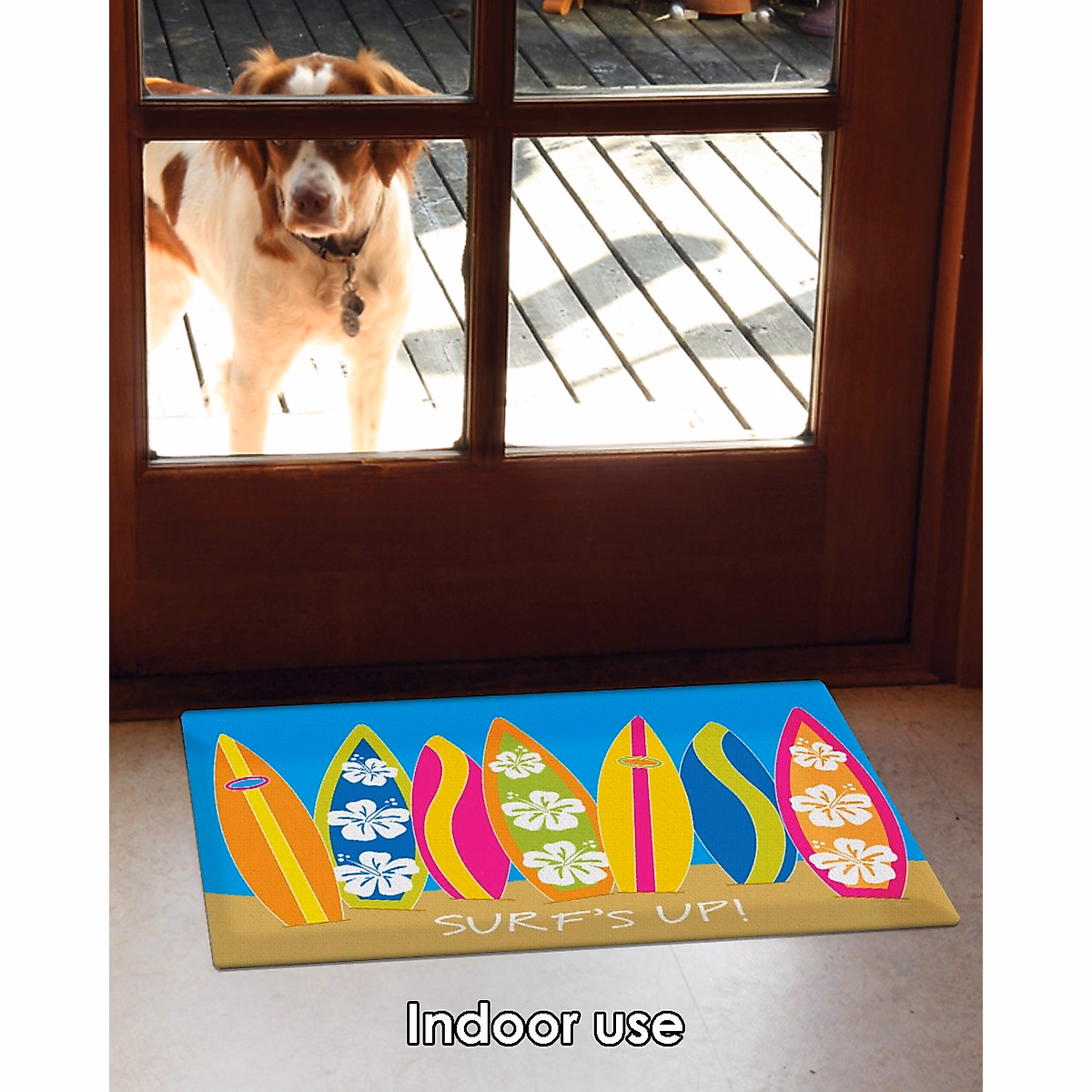 Toland Home Garden 800228 Surf Boards Summer Door Mat 18x30 Inch Beach Outdoor Doormat for Entryway Indoor Entrance