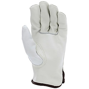MCR Safety 32113XL Industry Grade Unlined Grain Cow Leather Driver Men's Gloves with Keystone Thumb, Cream, X-Large, 1-Pair