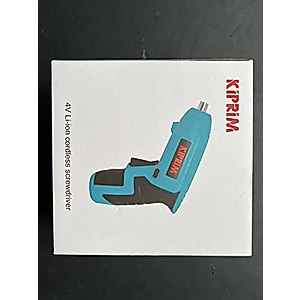 Small 4V Electric Screwdriver,Kiprim ES3 Cordless Screwdriver Tool with Rechargeable Battery,LED Front Light & Power Display Light for Home DIY Blue