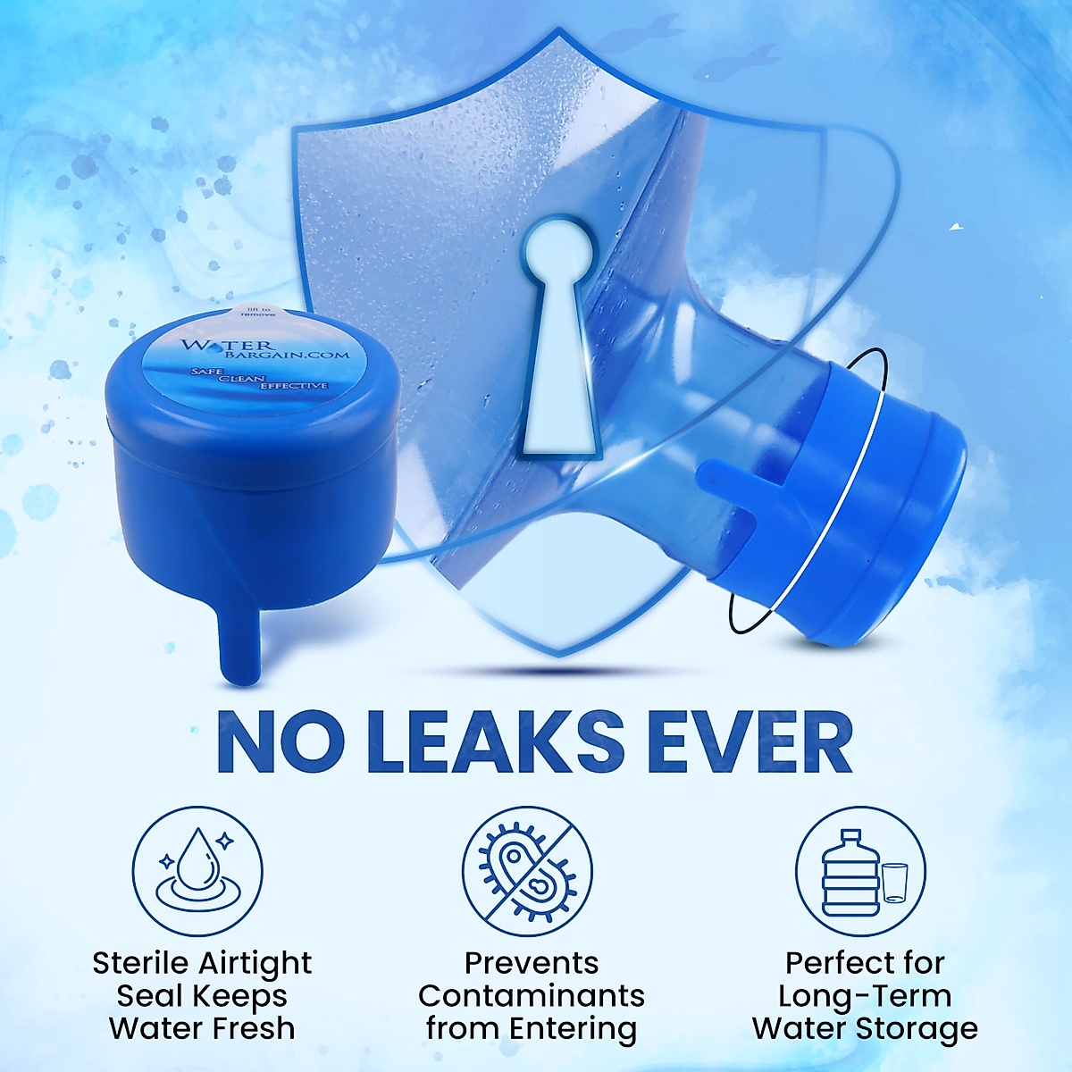 [10 Pack] USA Made 3 & 5 Gallon Water Bottle Caps - Spill Proof 5 Gallon Water Jug Cap fits 2, 3, 5, 6 Gallon Water Jugs - 5 Gallon Water Jug Lid - Lids for 5 Gallon Jug Cap, 3 Gallon Water Jug Cap