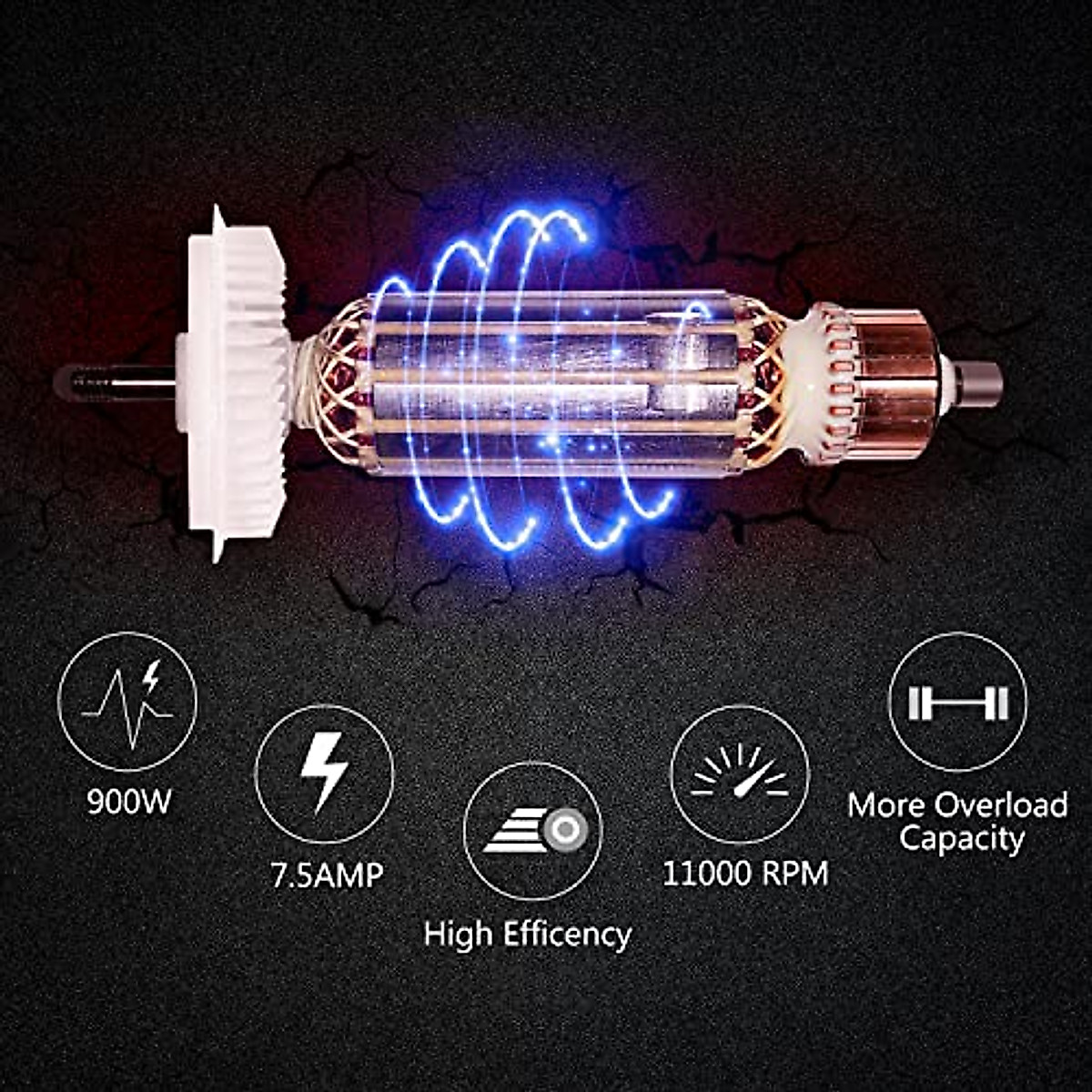 AVID POWER Angle Grinder, 7.5-Amp 4-1/2 inch Electric Grinder Power Tools with Grinding Wheels, Cutting Wheels, Flap Disc and Auxiliary Handle for Cutting, Grinding, Polishing and Rust Removal - Blue