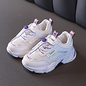 Toddler Kids Baby Boys Girls Sports Shoes Mesh Breathable Infant Soft Sneaker Shoes Running Shoes Walking Shoes (Purple, 3-3.5 Years Little Kid)