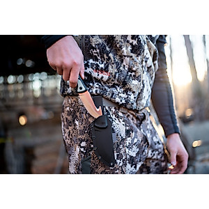 Old Timer Trail Boss 9in Fixed Blade Gut Hook Knife with High Carbon Stainless Steel Blade, TPE Grip Handle, and Custom Molded Sheath for Hunting, Field Dressing, Skinning, Gutting, and Outdoors