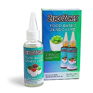 ZendoZones Fruit Fly Trap with Zendo Lure, Joyful Janet with Plastic, White Base, Refillable and Reusable, Long-Lasting