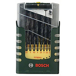 Bosch 2607017153 Metal Drill Bit-Set Hss-R 1-13mm 25 Pcs