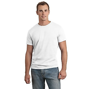 Hanes Men's Nano Premium Cotton T-Shirt (Pack of 2), White, Medium
