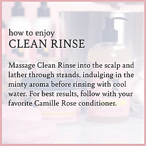 Camille Rose Clean Rinse Shampoo, with Honey and Peppermint to Moisturize and Clarify, for all Hair Types, 8 oz