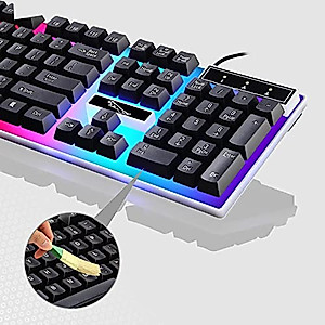 Funtasica Gaming Wired Keyboard Kit Backlit for Computer, Black