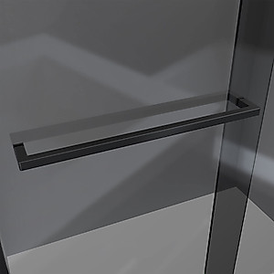 DreamLine Sapphire-V 56-60 in. W x 62 in. H Bypass Tub Door in Matte Black and Gray Glass