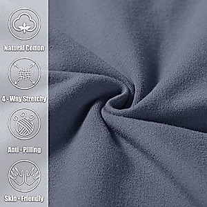 Pudolla Men's Cotton Yoga Sweatpants Athletic Lounge Pants Open Bottom Casual Jersey Pants for Men with Pockets (Mallard Blue Large)