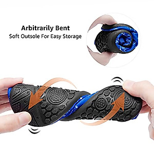 Racqua Kids Water Shoes Boys Girls Beach Swim Quick Dry Shoes Outdoor Barefoot Sports Aqua Socks Big Kid Dinosaur/Blue Size 1-2