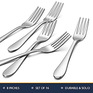 Hiware 16-Piece Dinner Forks Set, Stainless Steel Forks for Home, Kitchen and Restaurant, Mirror Polished, Dishwasher Safe - 8 Inch