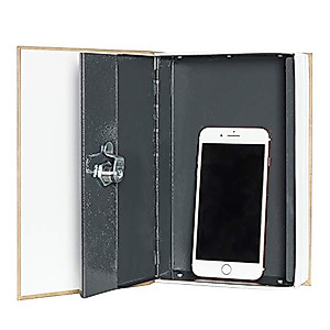 Jssmst Diversion Book Safe with Key Lock, Secrect Hidden Safe Lock Box Large Money Box High Capacity, 9.5 x 6.2 x 2.2 inches, SM-BS019LN London Bridge