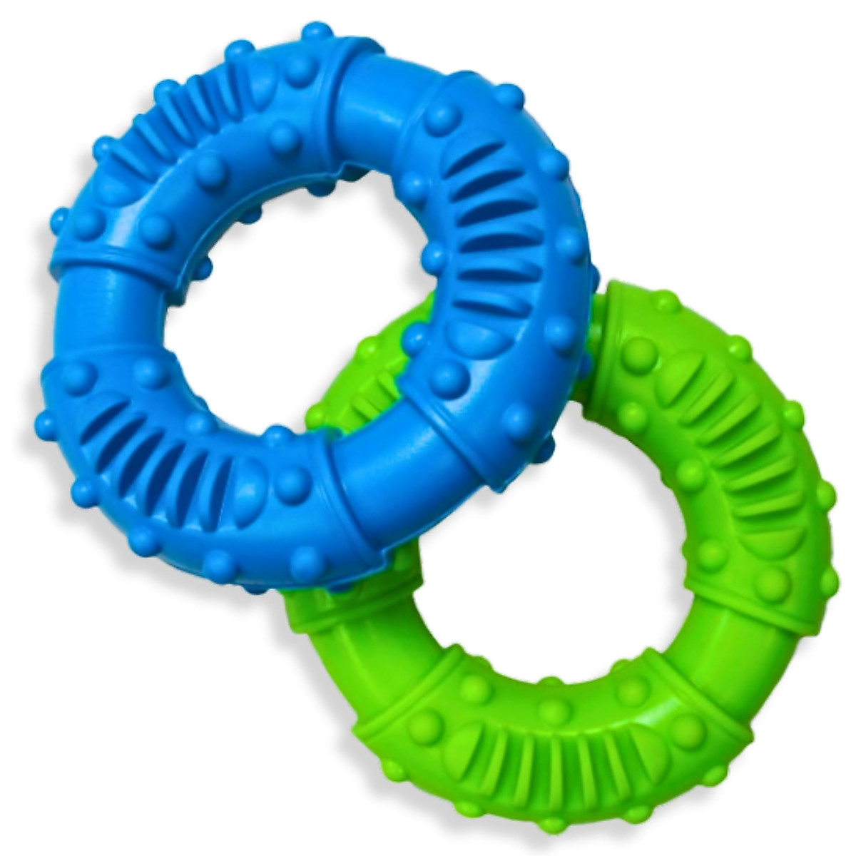 Otterly Pets 2-Pack Dog Chew Rings - 5" Non-Toxic Rubber Teething Ring for Puppies & Aggressive Chewers - Gum Massage Surface - Durable Dog Toy Ring - Chew Toys for Puppies, Dog Rings Chew Toy