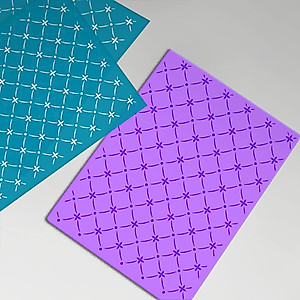 OLYCRAFT 4x5 Inch Clay Stencils Floral Pattern Silk Screen for Polymer Clay Diamond Tufted Silk Screen Stencils Mesh Transfer Stencils Plant Theme Mesh Stencil for Polymer Clay Jewelry Making