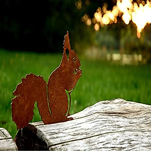 GZGNEEVL Garden Decoration Rusty Animal Garden Metal Art Corten Steel Outdoor Decor Squirrel Yard Handmade Decor