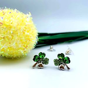 St Patrick's Day Earrings Women - St Patrick's Earrings - Shamrock Earring Silver (Silver Earrings)