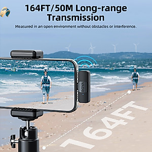 BOYA Wireless Lavalier Microphone for Android USB C Smartphone Tablet External Noise Canceling Mini Lapel Type C Microphone for iPhone 15 Clip-On Mic for Video Recording Podcast YouTube Live Streaming