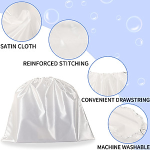Cptoion 6 Pack Dust Bags for Handbags,Dust Cover Storage Bags Silk Dustproof Drawstring Bag,Silk Dust Cover Bag for Handbags Purses Clothes Shoes Boots (White, 20 × 15.75 in)