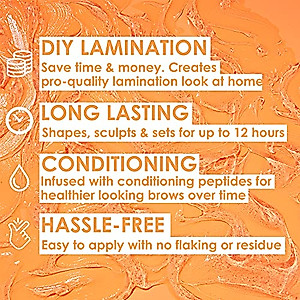 Grande Cosmetics Brow Lamination Gel | DIY Eyebrow Lamination | Shapes, Sculpts & Sets With 12-Hour Hold | Conditions & Nourishes For Healthier Looking Brows